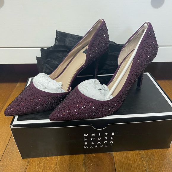 White House Black Market | Shoes | Whbm Rhinestone Emelia Empire Plum ...